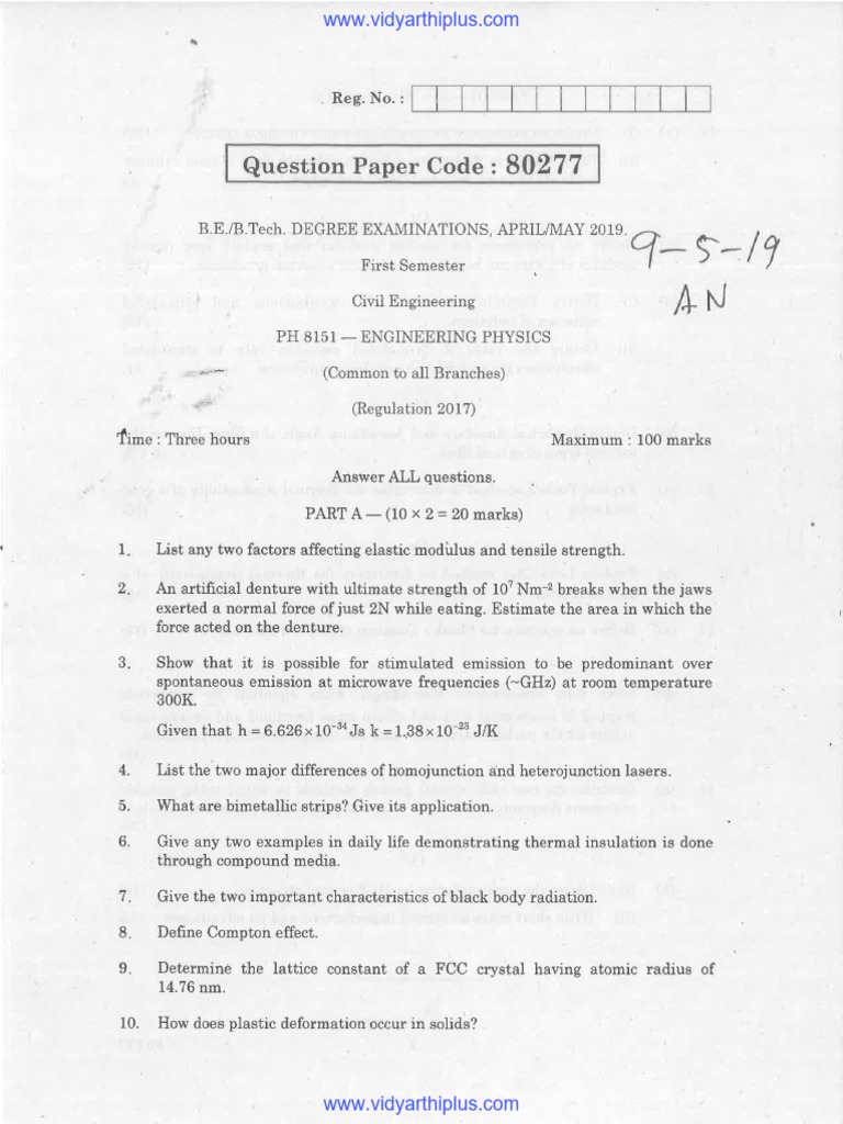 PH8151 Engineering Physics | PDF