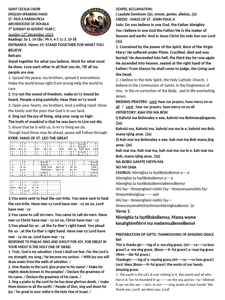 3rd Sunday in Advent Year C | PDF | Christian Worship And Liturgy ...