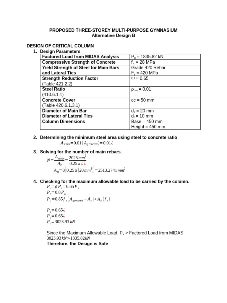 Columns - Gym B | PDF