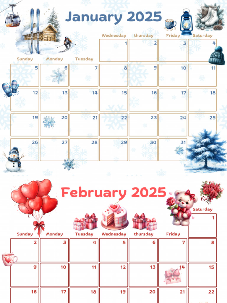 Kids 2025 Monthly Planner Calendar 8.5 X 11 in | PDF