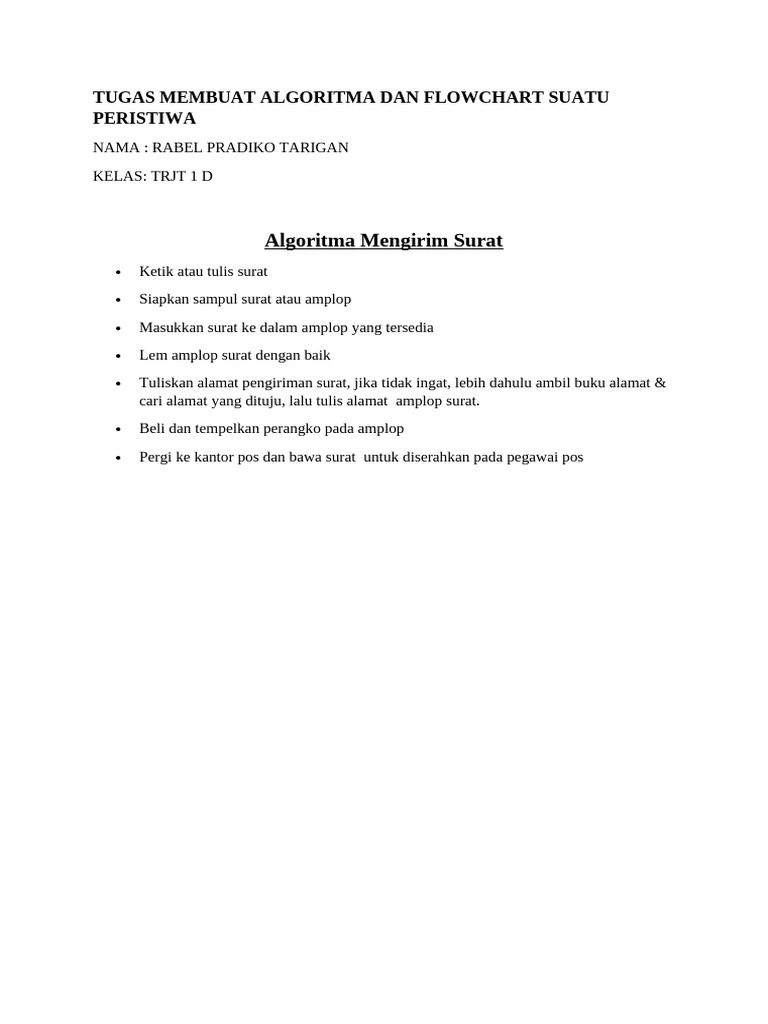 Flowchart Proses Pengiriman Surat | PDF