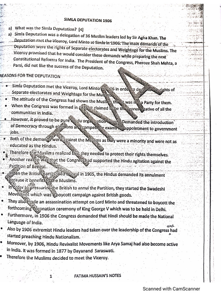 Simla Deputation | PDF