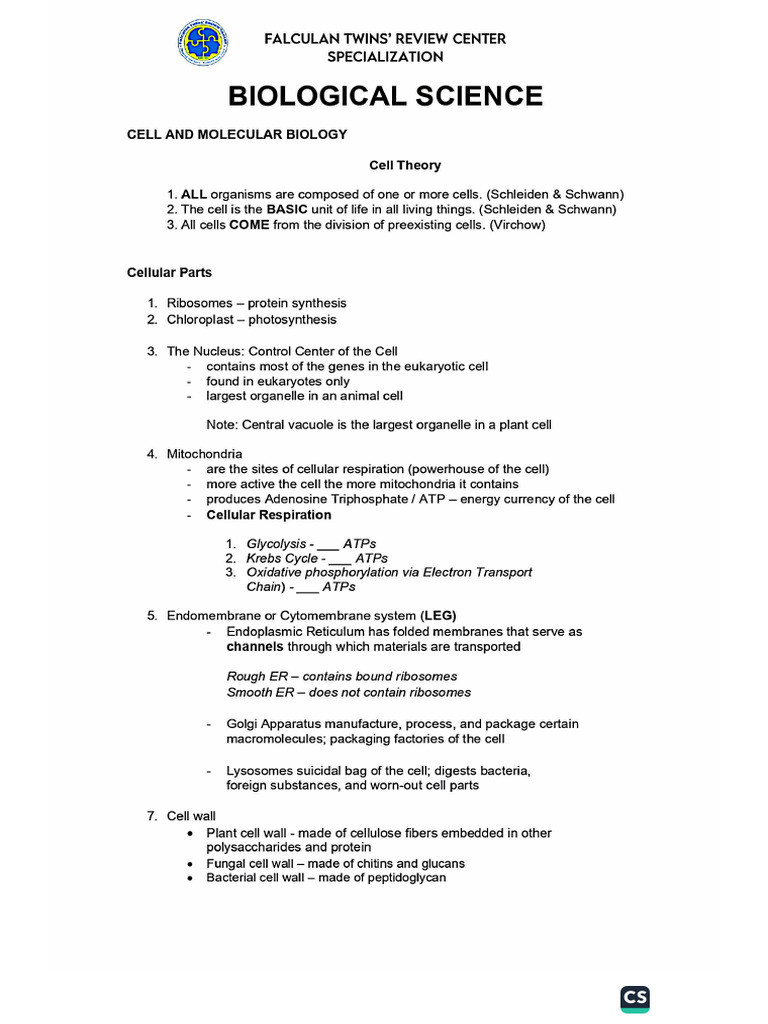 Cell and Molecular Bio | PDF