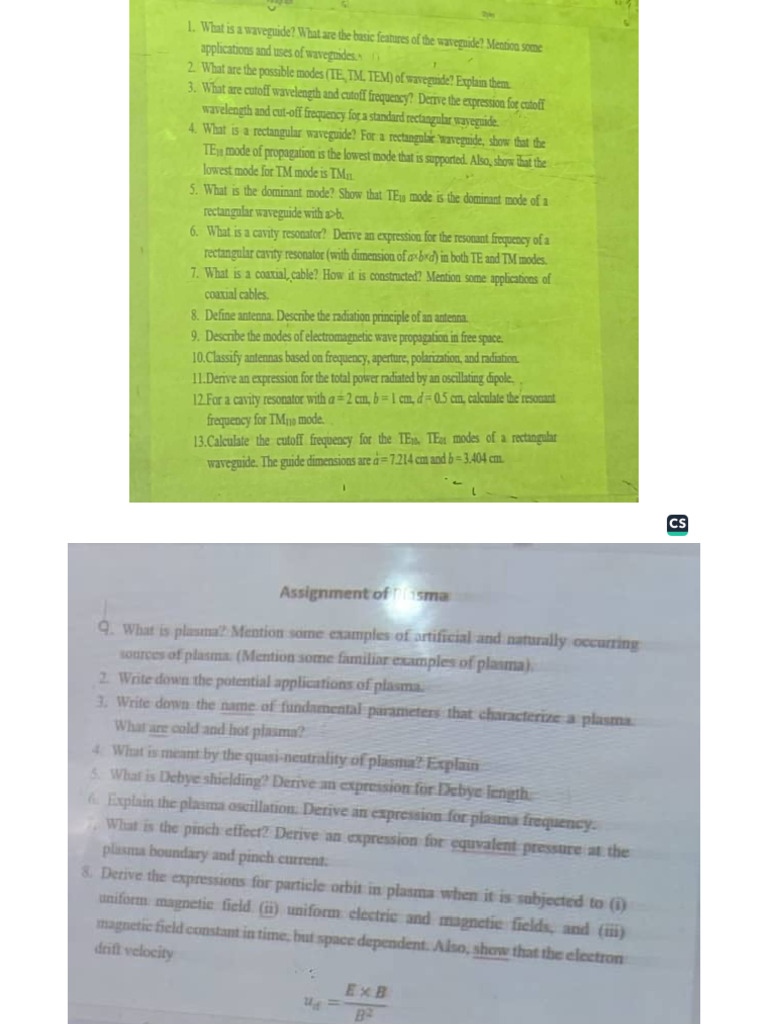 Wave Guide, Plasma Assignment | PDF