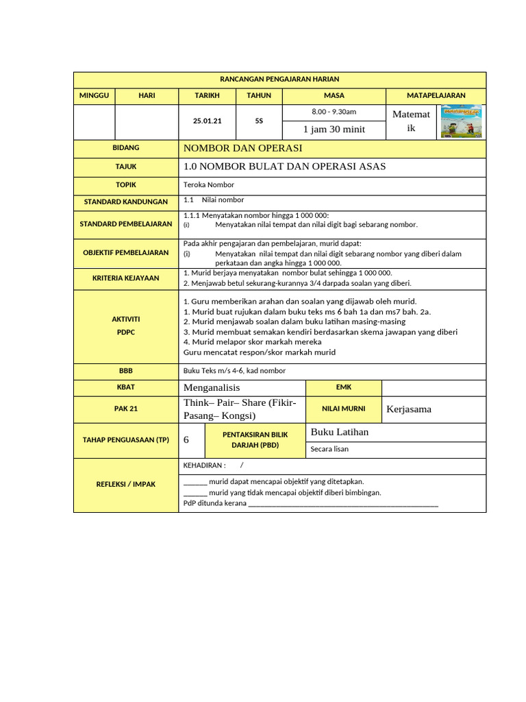 MT t5s Minggu 02 PDPR 25.01.21 Isnin | PDF