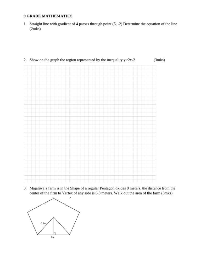 9 Grade Mathematics | PDF