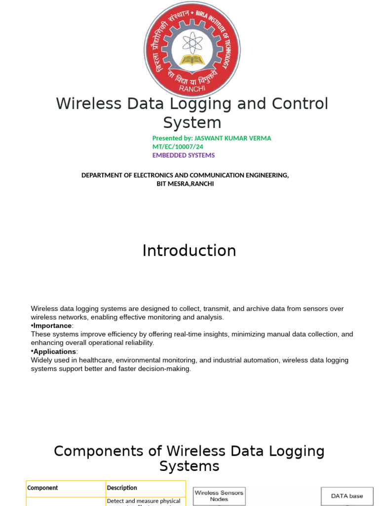 Wireless Data Logging and Control System | PDF | Internet Of Things ...