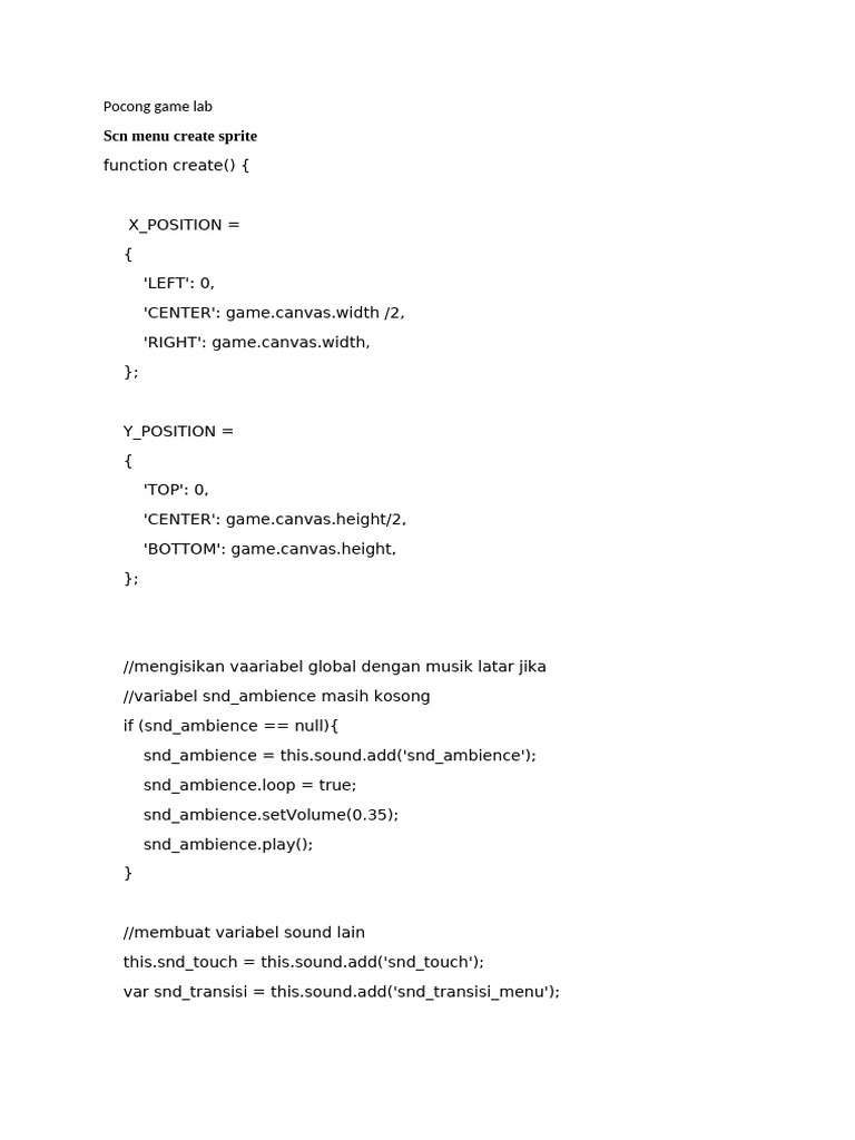 Pocong Game Lab | PDF