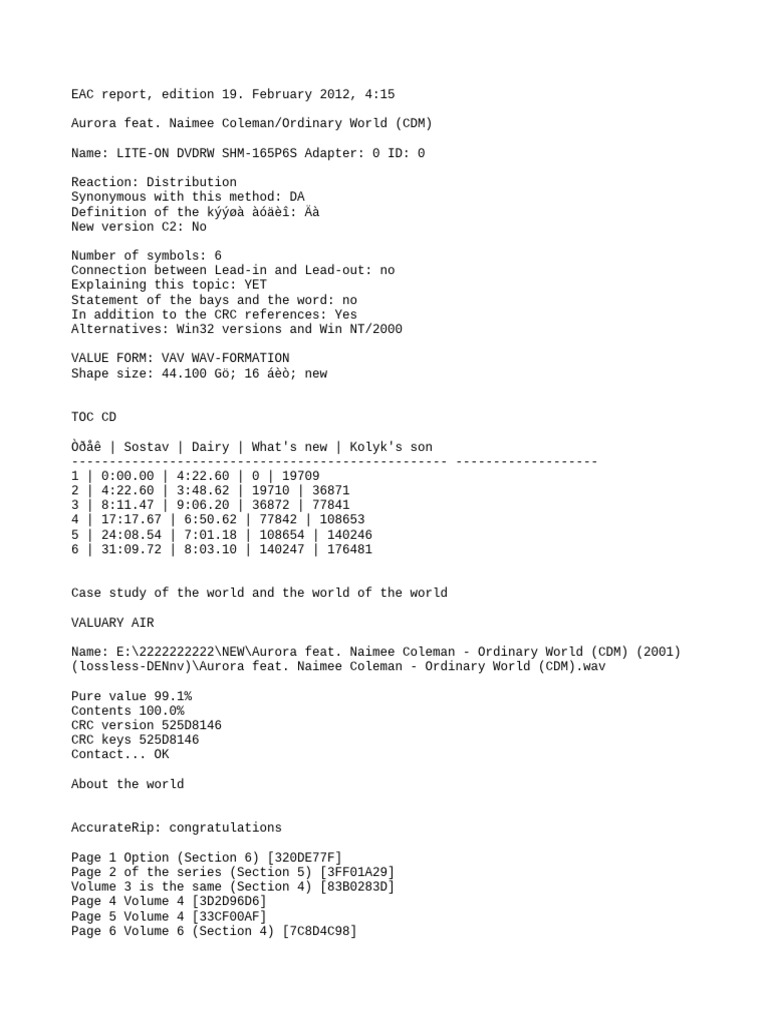 Aurora Feat. Naimee Coleman - Ordinary World (CDM) (2001) (lossless ...