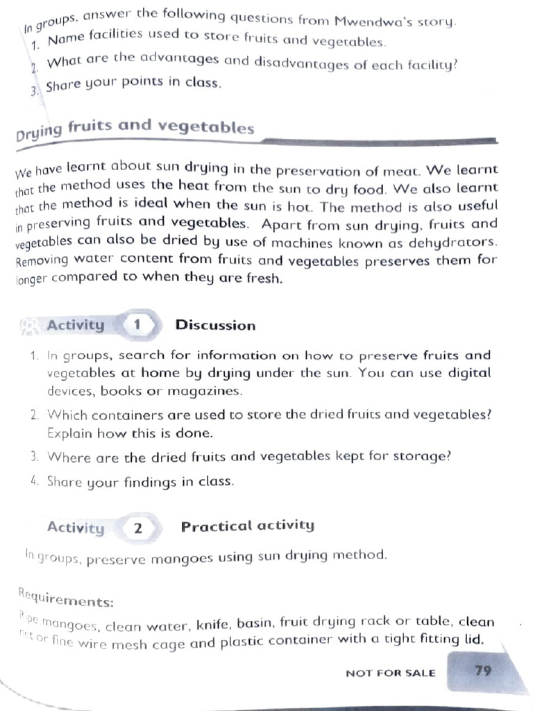Preserving Fruits and Vegetables by Drying | PDF