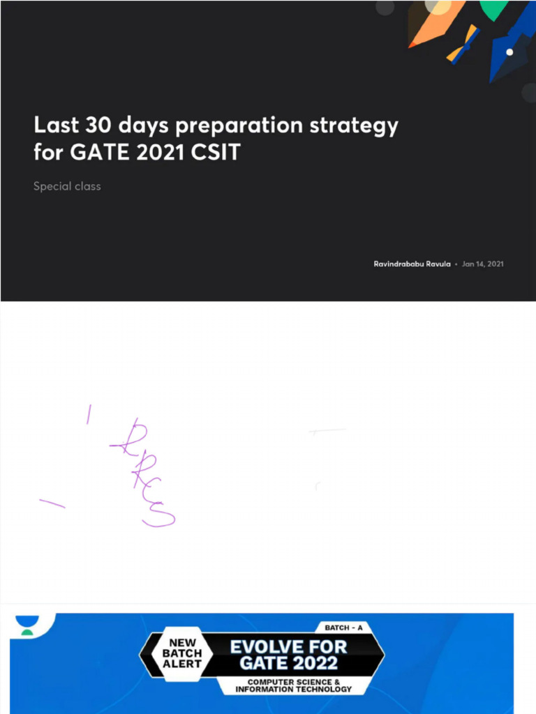 Last 30 Days Preparation Strategy For GATE 2021 CSIT With Anno | PDF