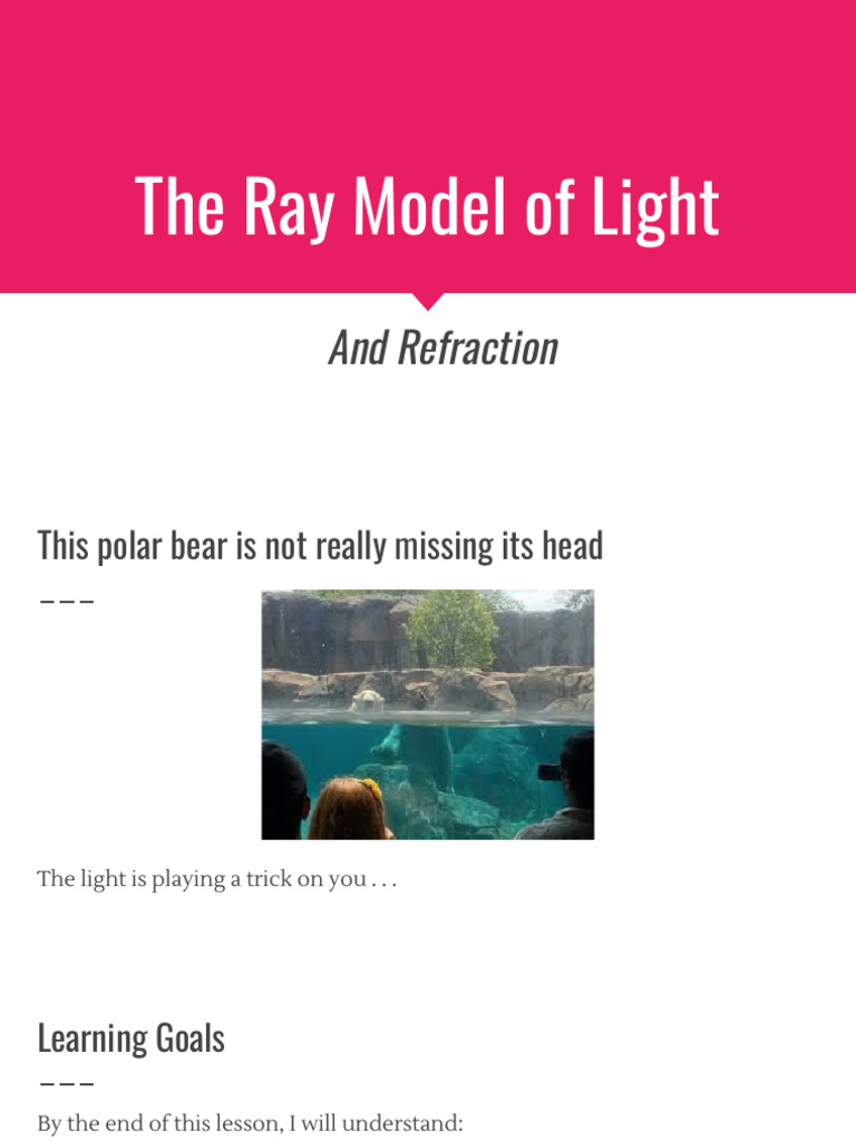 7.3 Ray Model of Light - Reflection, Refraction | PDF | Reflection (Physics) | Refraction