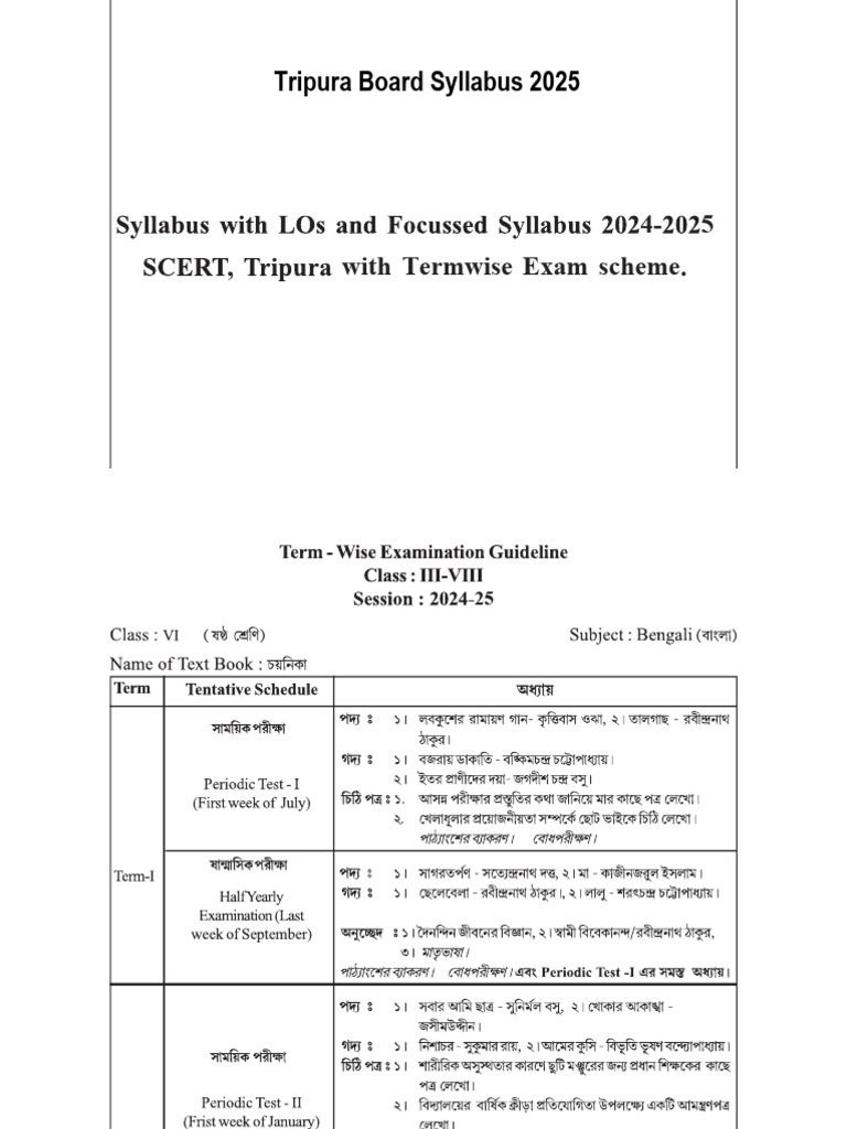 Class 6 Syllabus | PDF