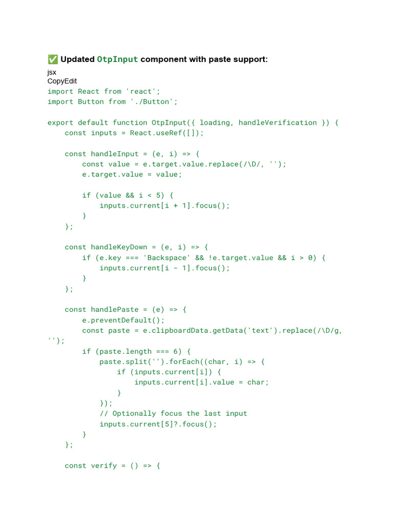 React Otp Template | PDF