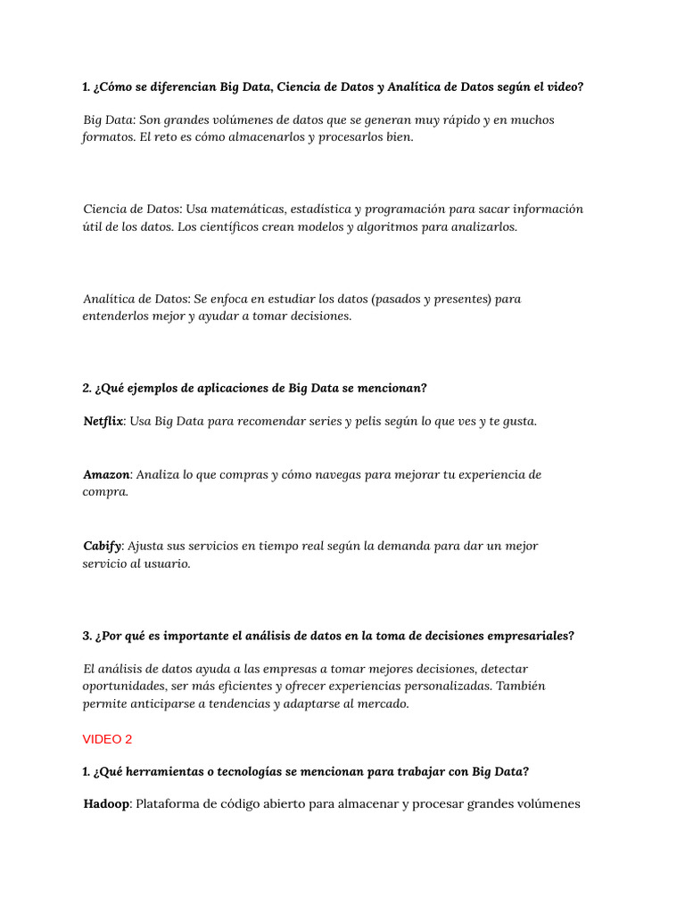 Ud5 Cuestionario | PDF | Big Data | Datos