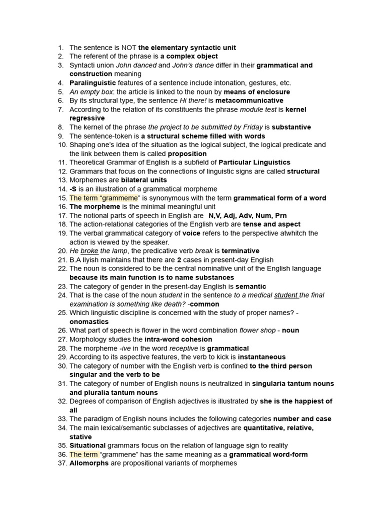 Key Concepts in English Grammar | PDF | Word | Noun