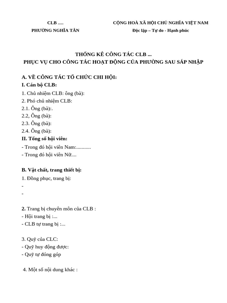 Thống Kê CLB | PDF