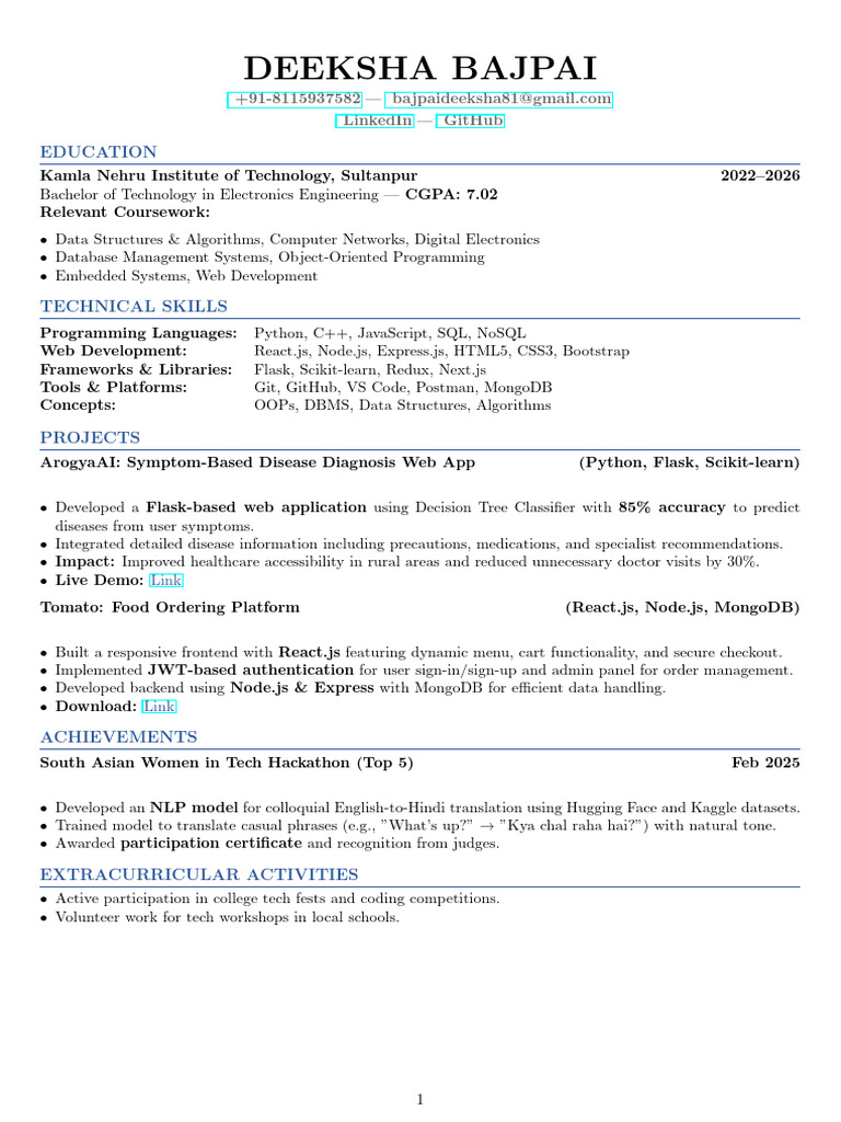Deeksha Resume | PDF