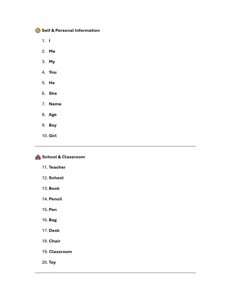 K2 High Frequency Words_ for Interview | PDF