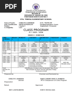 Grade 1-5 Aral Program Class Schedule | PDF