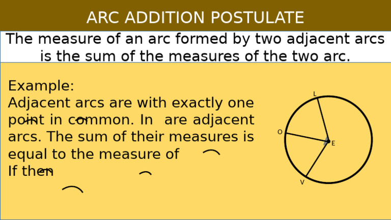 Arc Addition Postulate | PDF