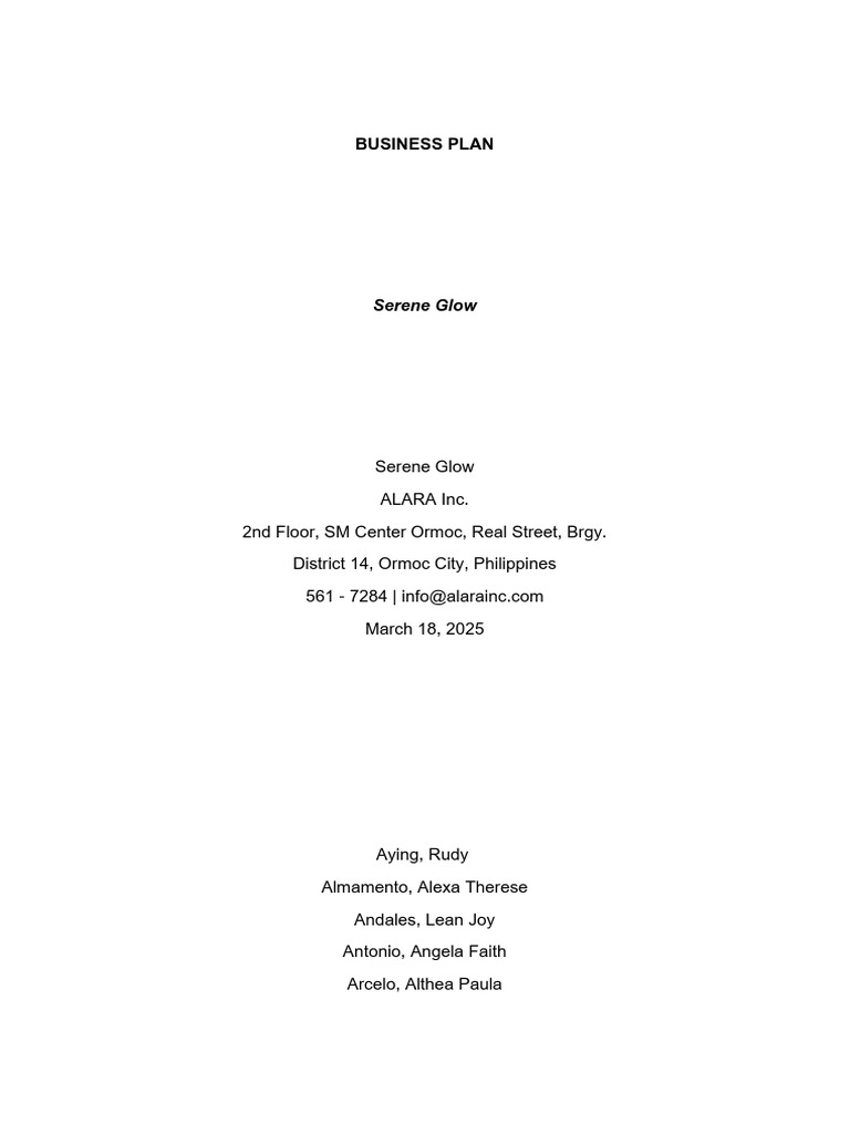 Entrepreneurship Business Plan Final | PDF | Candle | Essential Oil