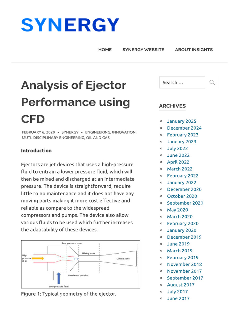 Analysis of Ejector Performance Using CFD - Insights | PDF
