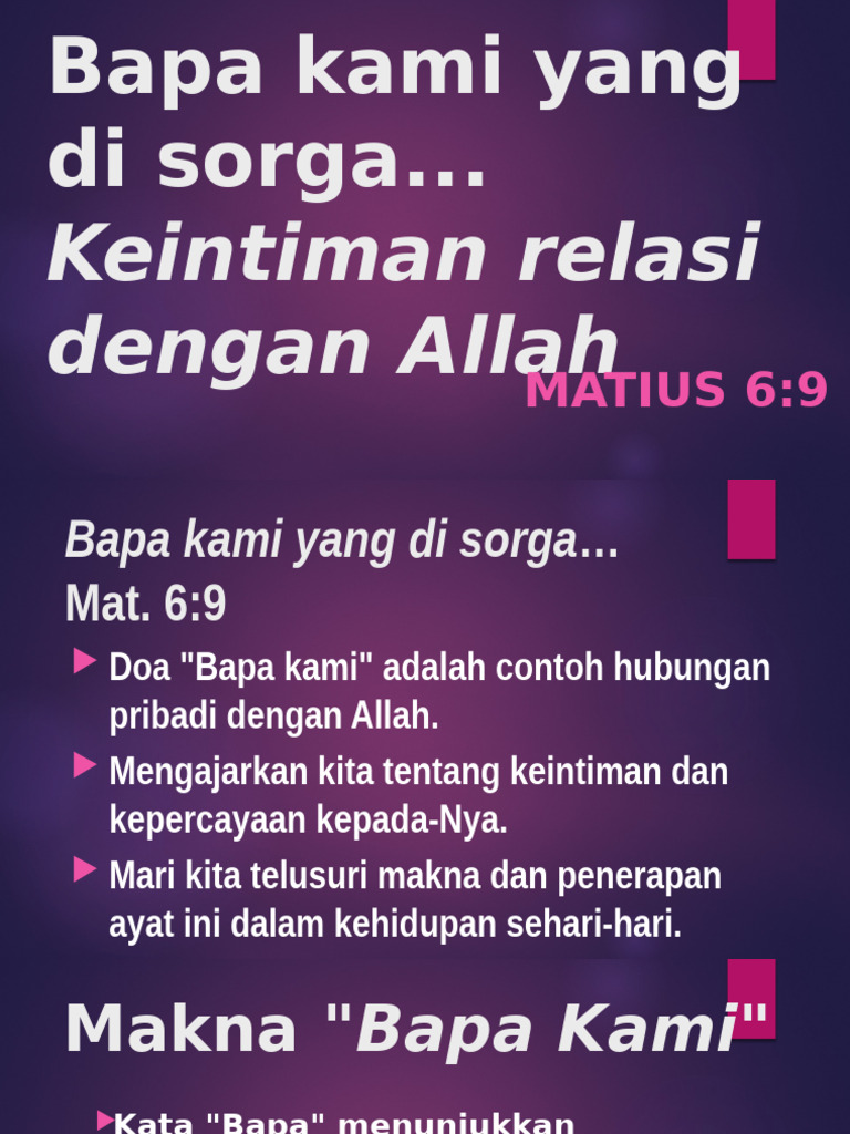 Bapa Kami Yang Di Sorga | PDF