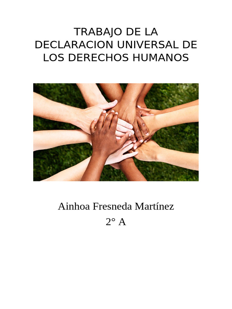 Trabajo de La Declaracion Universal de Los Derechos Humanos | PDF ...