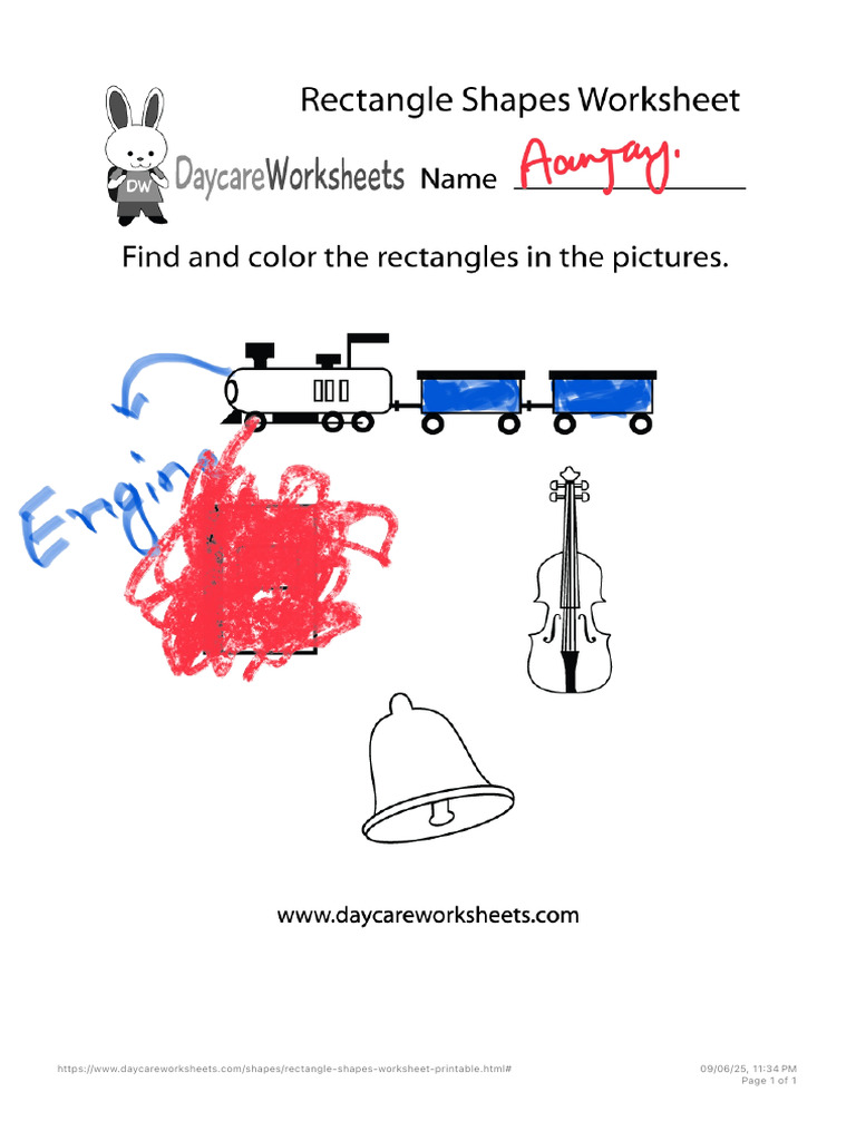 Free Printable Rectangle Shapes Worksheet For Preschool | PDF