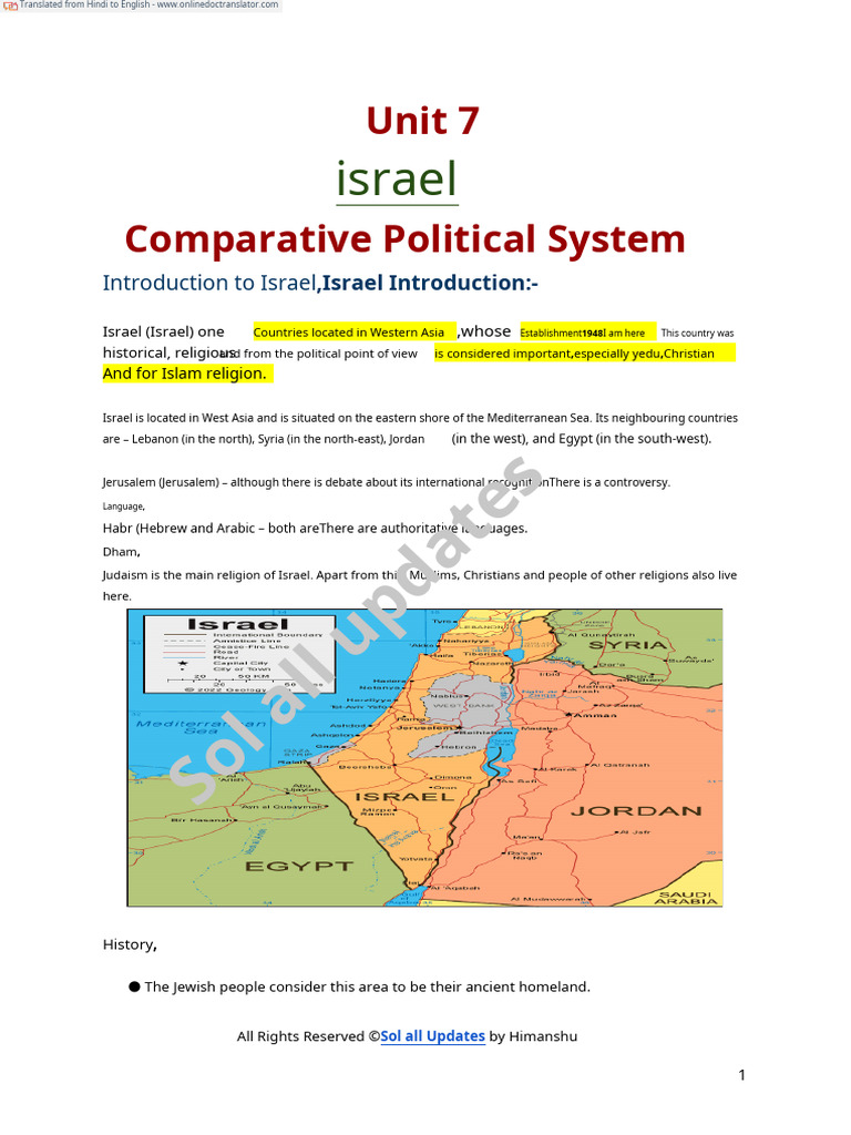 Unit 7 Comparative Political System 6 Sem (1) .Hi - en | PDF | Israel ...