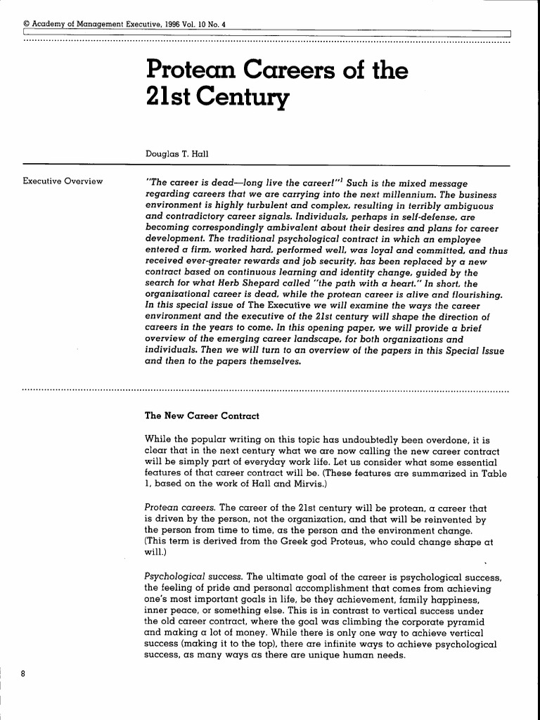 Protean Careers: Navigating 21st Century Success | PDF | Learning ...