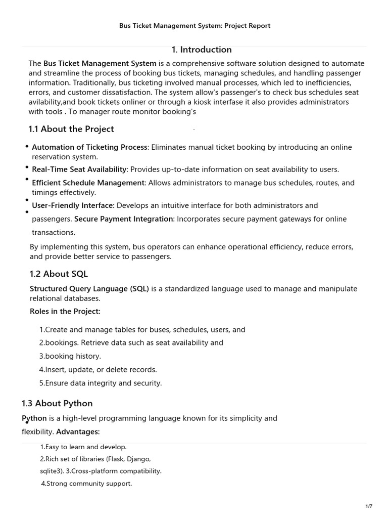 Bus Ticketing System Abesh | PDF | Sql | User (Computing)