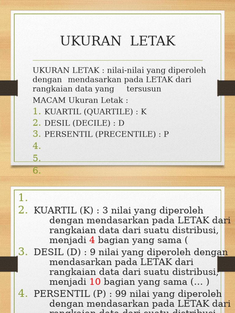 Macam-Macam Ukuran Letak Data | PDF