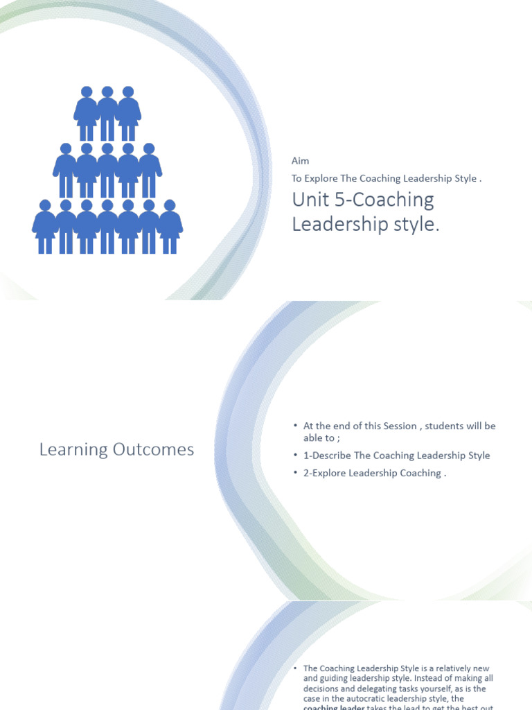 Unit 5-Coaching Leadership Style | PDF | Leadership | Communication