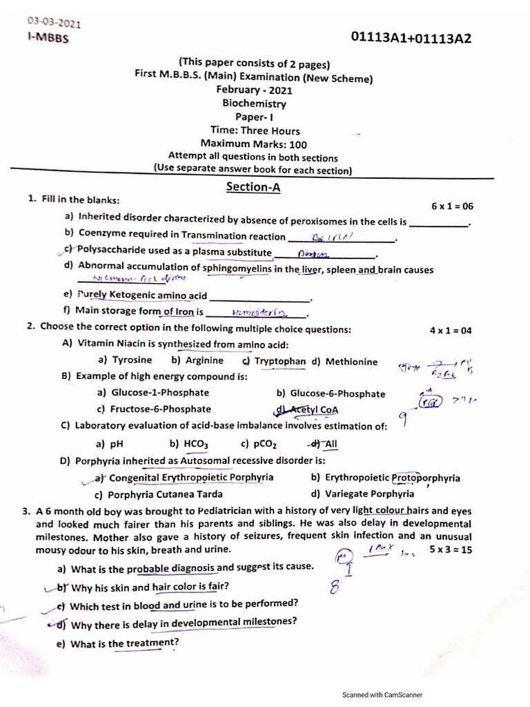 Biochemistry 10 Years Old Paper | PDF
