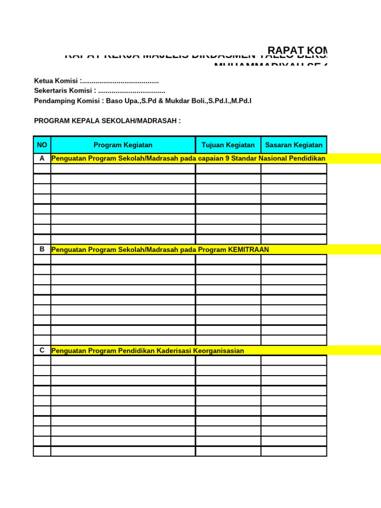 Program Kerja Raker | PDF