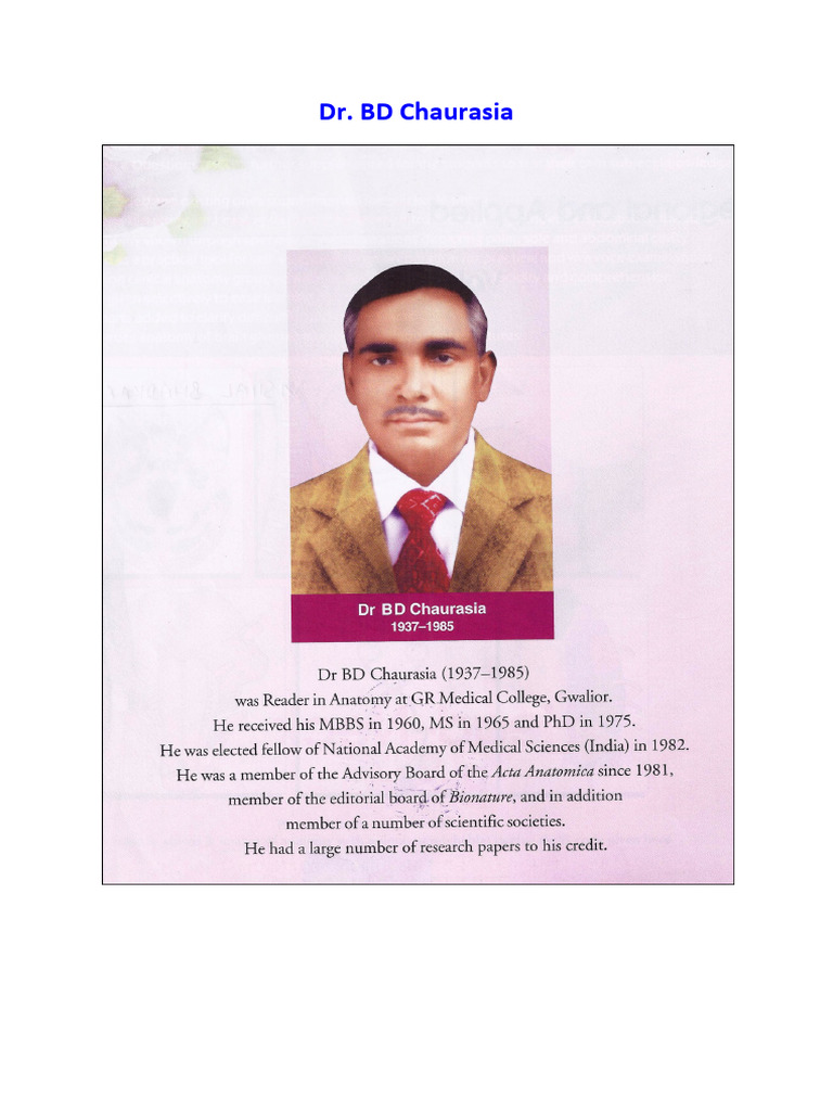 BD Chaurasia | PDF