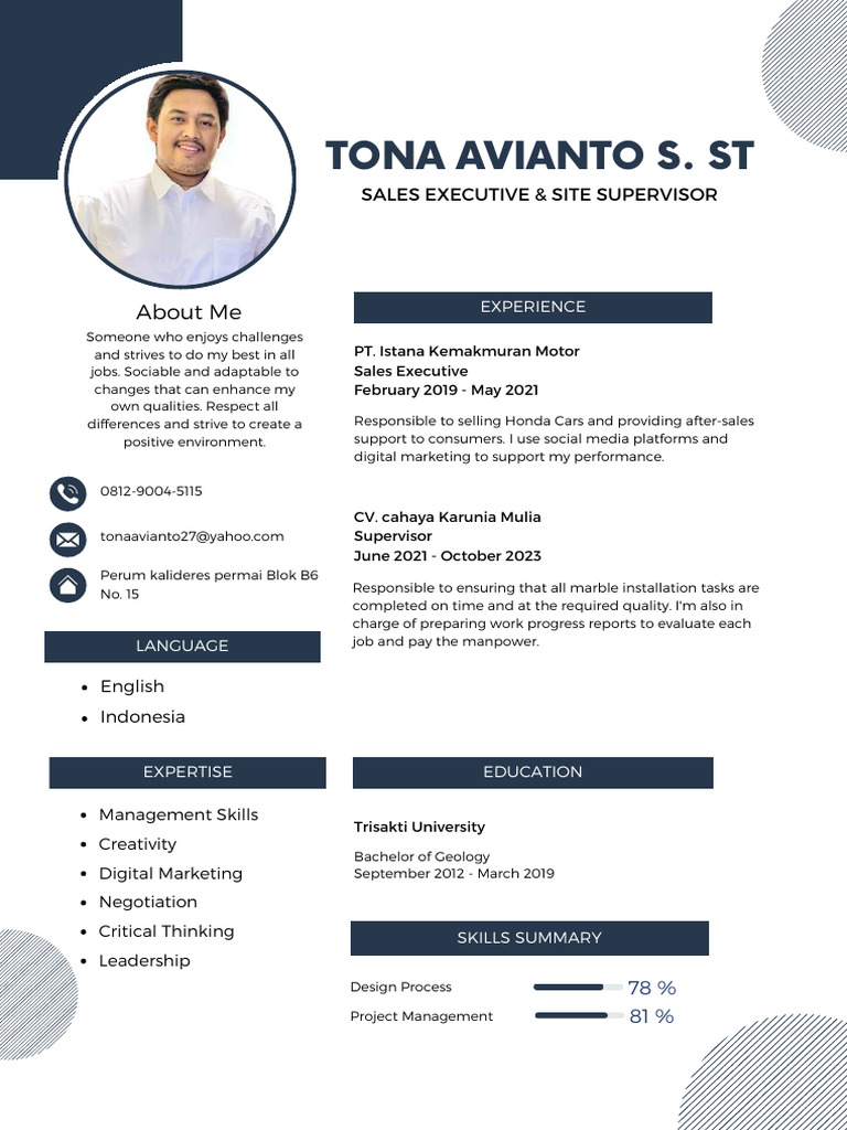 CV of Tona Avianto S. ST | PDF