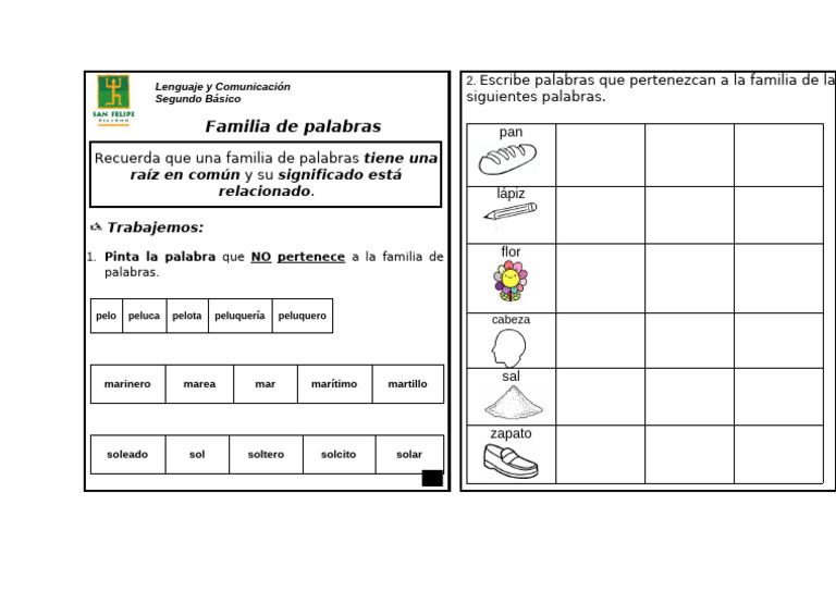 Guía de Familia de Palabras | PDF