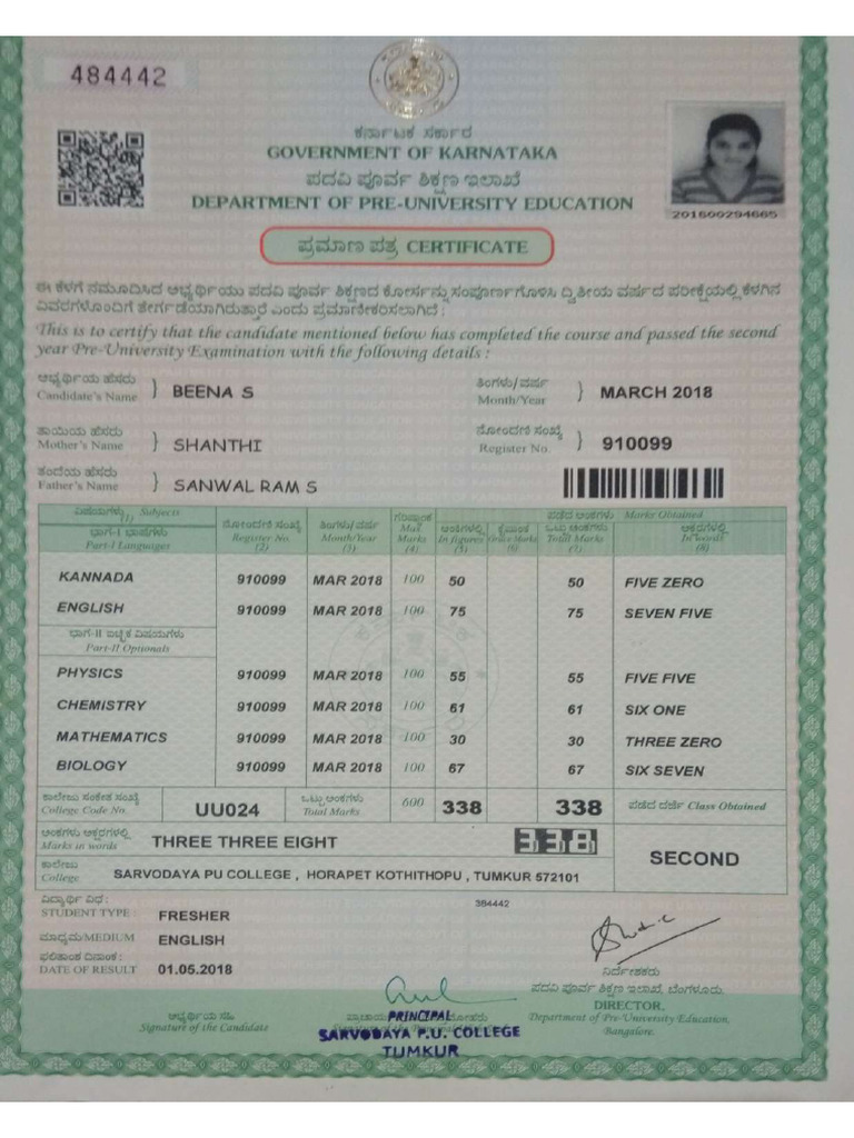 12th Marksheet | PDF