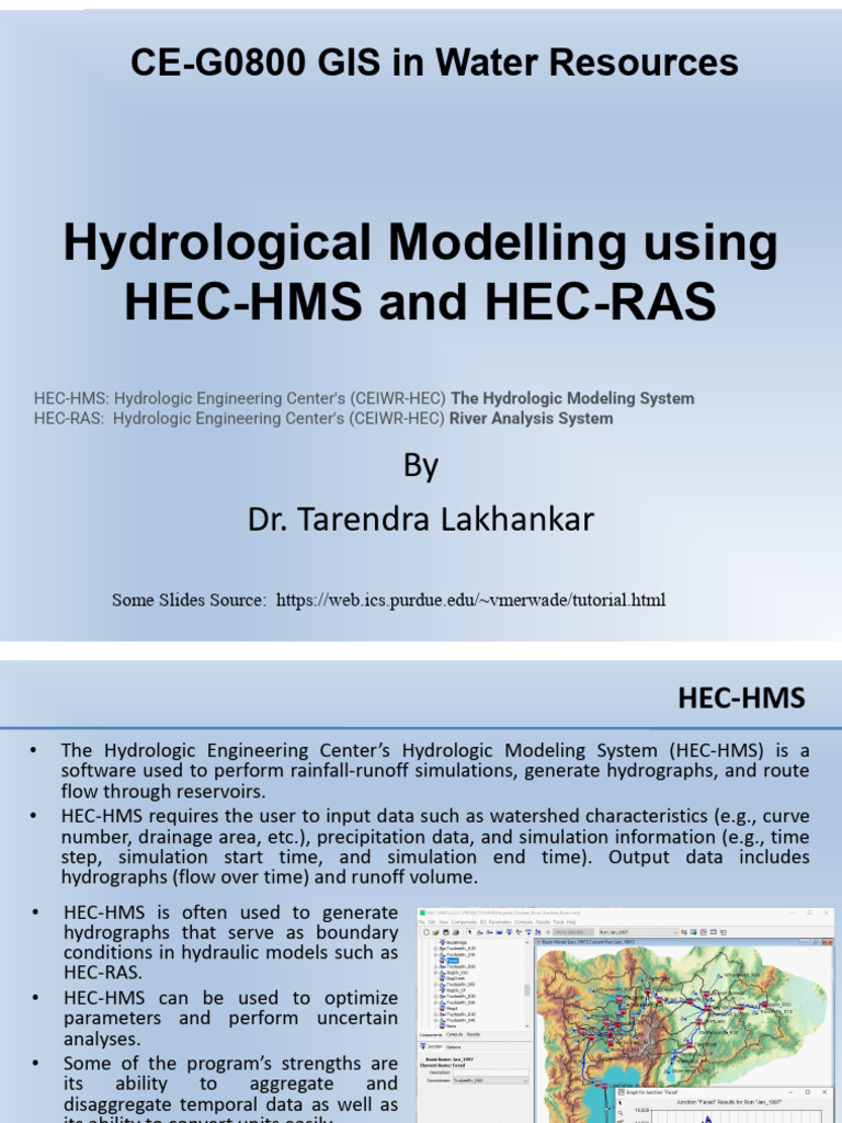 Lecture - 12 - Introduction To HEC HMS and HEC RAS-1 | PDF | Hydrology ...