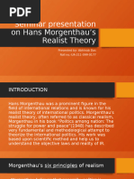 Hans Morgenthau and Realism: A Study: Submitted By-Ayush Gaur SM0117012 ...