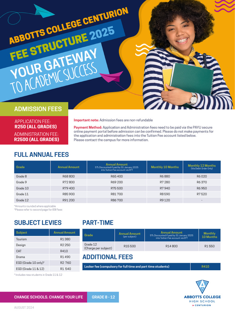 Abbotts College Admission Fees 2024 | PDF | Fee | Money