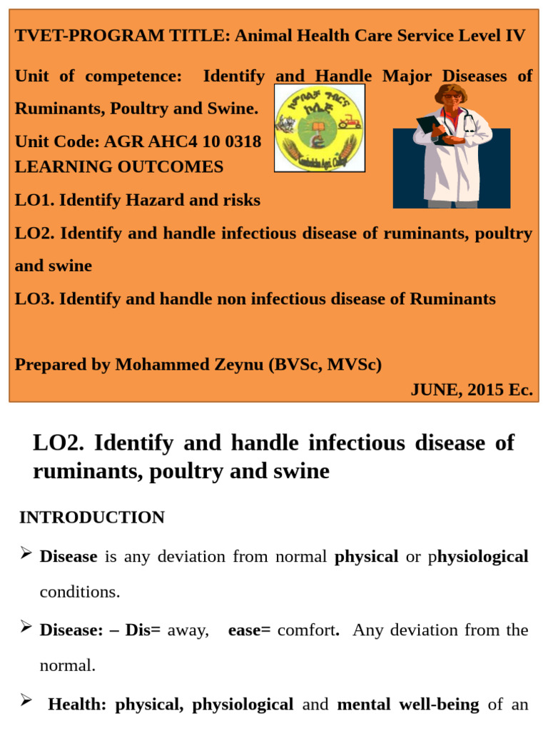 Major Diseases of Ruminants, Poultry and Swine L 4 Autosaved | PDF ...