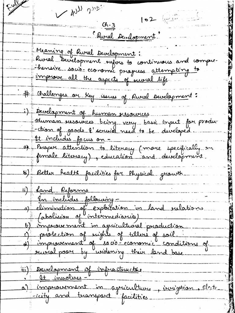 Ch-3 Rural Development (Indian Economy) | PDF