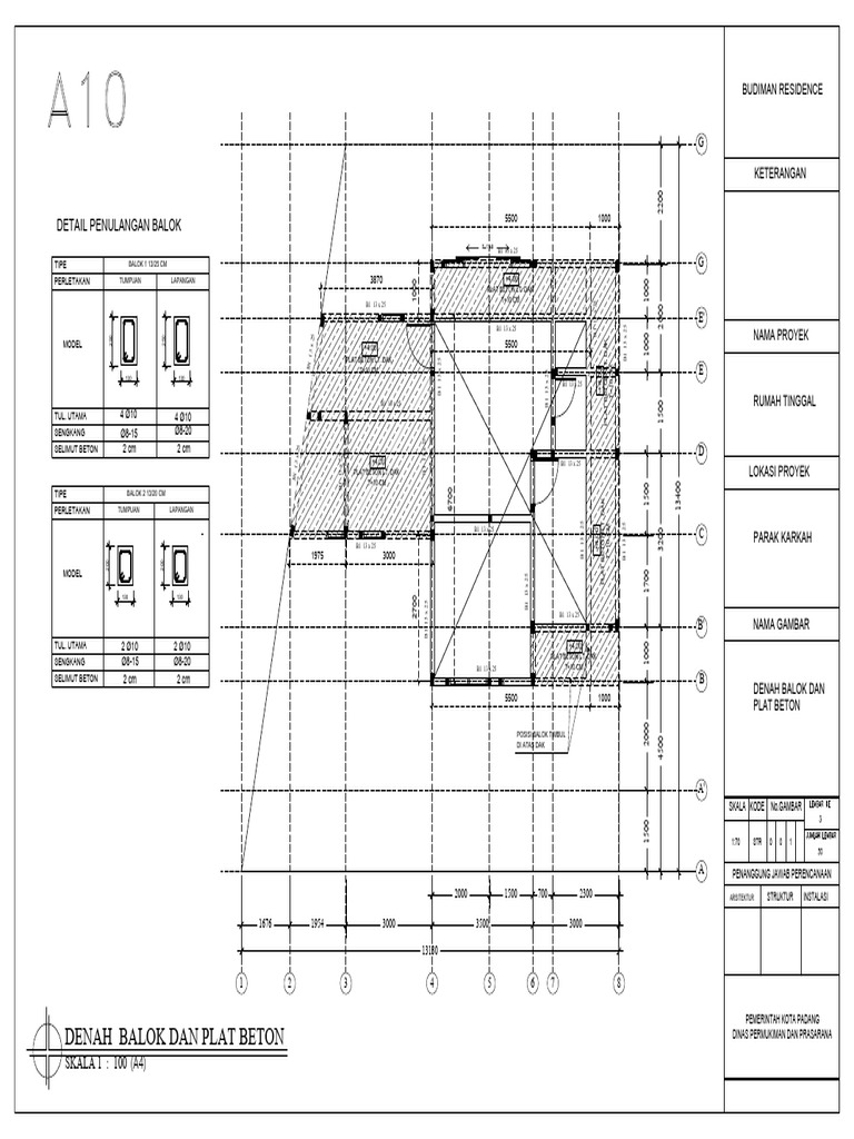 .Denah Balok Dan Plat Beton | PDF