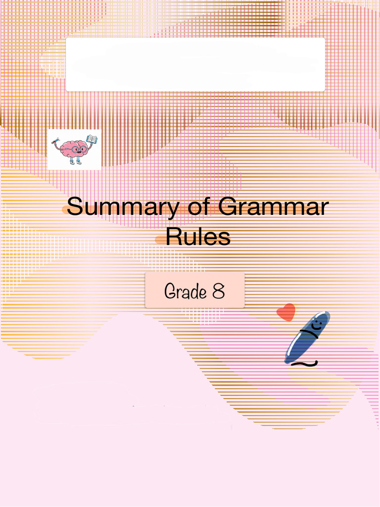 Summary of Grammar Rules Grade 2 | PDF