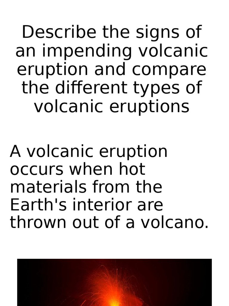 Signs and Types of Volcanic Eruptions | PDF