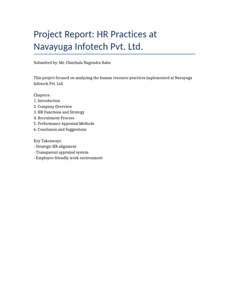HR Project Report | PDF